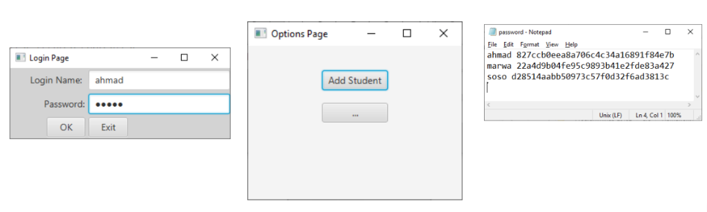 Solved Write a JavaFX application that authenticates user by | Chegg.com