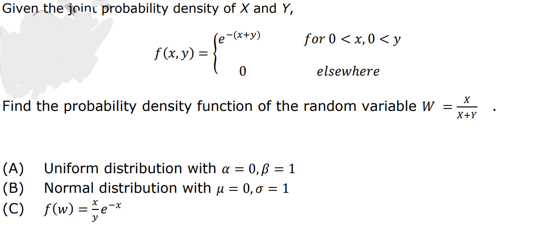 Solved (D) Exponential distribution with parameter, | Chegg.com