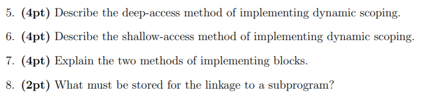Solved 5. (4pt) Describe the deep-access method of | Chegg.com