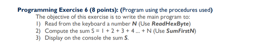 Programming Exercise 6 (8 points): (Program using the | Chegg.com