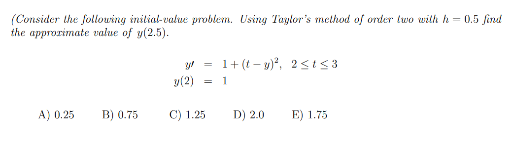 Solved (Consider the following initial-value problem. Using | Chegg.com