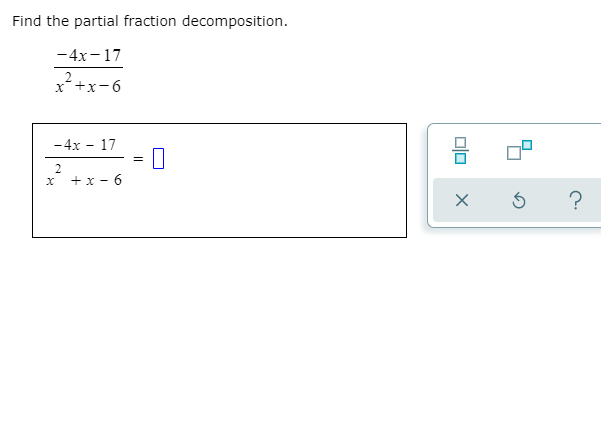 Solved Find the partial fraction decomposition. -4x-17 | Chegg.com