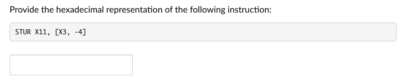 Solved Provide the hexadecimal representation of the | Chegg.com