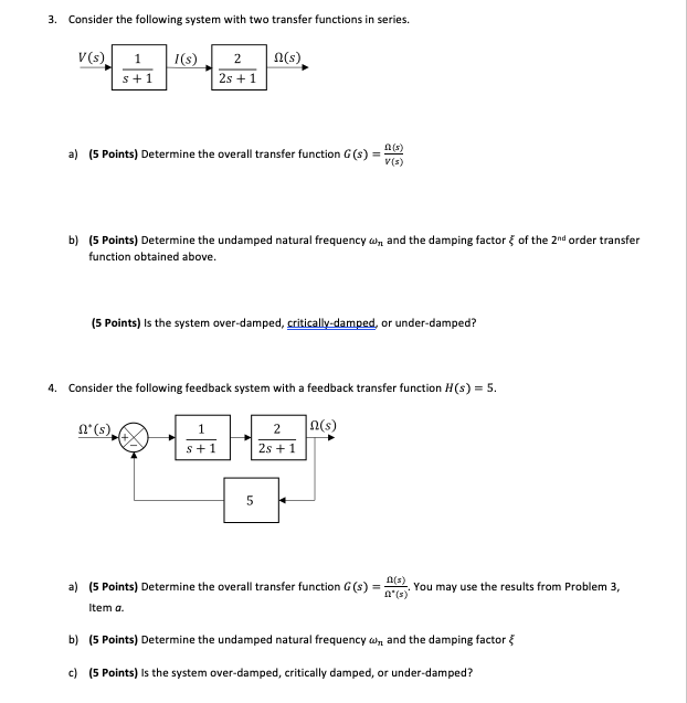 3. Consider the following system with two transfer | Chegg.com