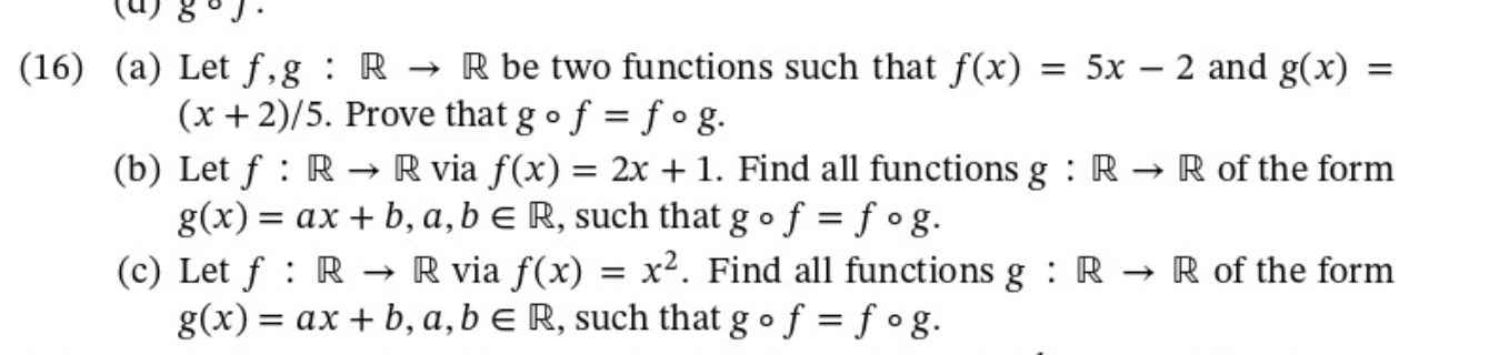 Solved A Let F G R→r Be Two Functions Such That F X 5x−2