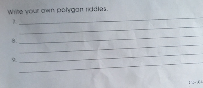 Solved Write your own polygon riddles. | Chegg.com