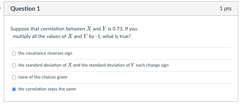 Solved Suppose that correlation between X and Y is 0.73. If | Chegg.com