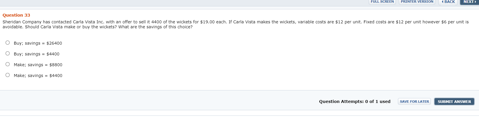 Solved FULL SCREEN PRINTER VERSION A BACK NEXT Question 33 | Chegg.com