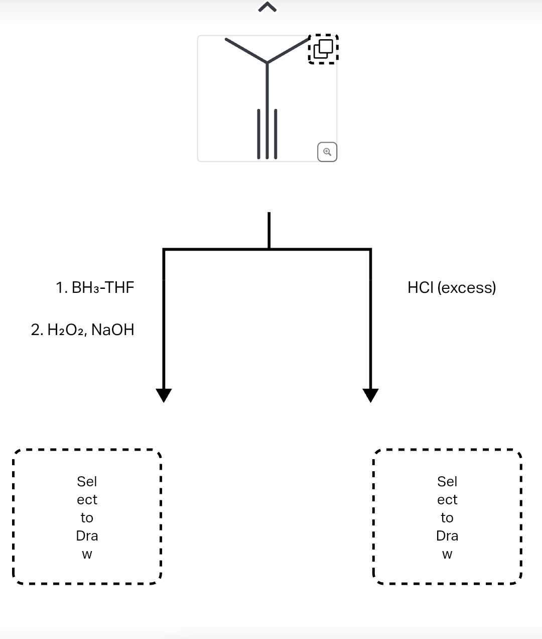 Solved HCl (excess) 2. H2O2,NaOH Sel Sel ect ect to to Dra | Chegg.com