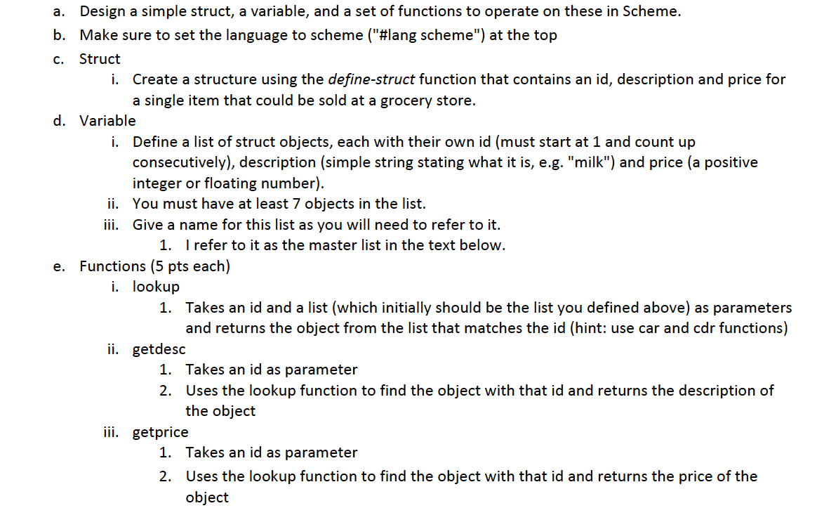 a. Design a simple struct, a variable, and a set of | Chegg.com