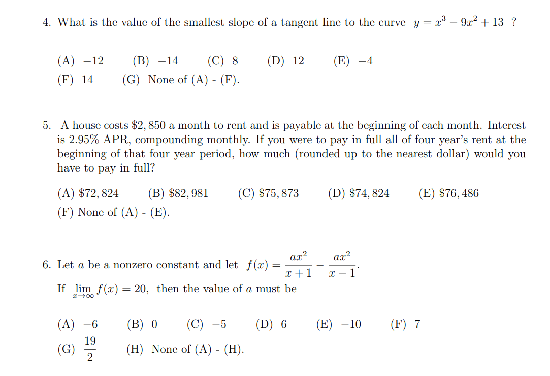 Solved 4. What is the value of the smallest slope of a | Chegg.com