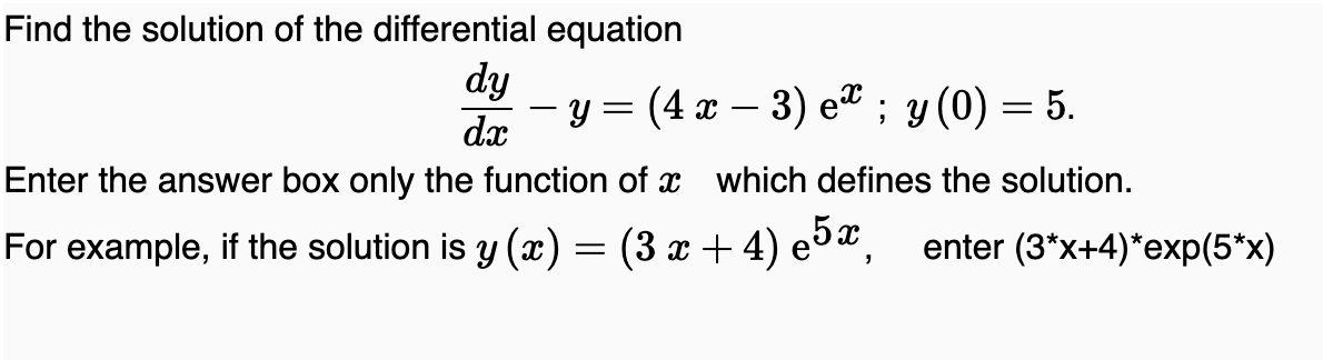 Solved Find the solution of the differential equation | Chegg.com