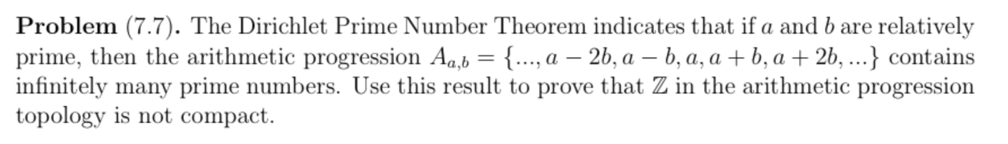Solved Problem (7.7). The Dirichlet Prime Number Theorem | Chegg.com Solved Problem (7.7). The Dirichlet Prime Number Theorem | Chegg.com
