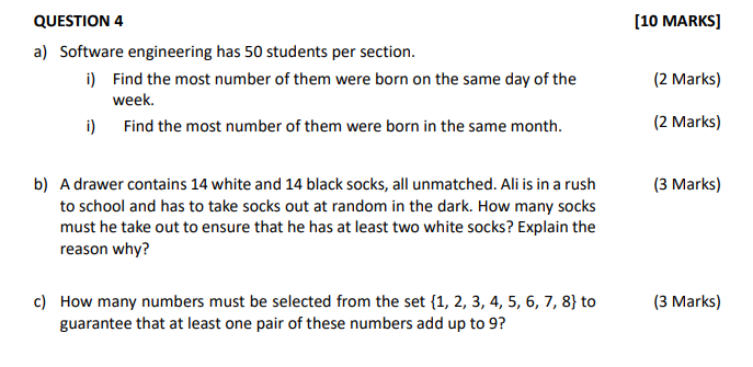 Solved QUESTION 4 a) Software engineering has 50 students | Chegg.com