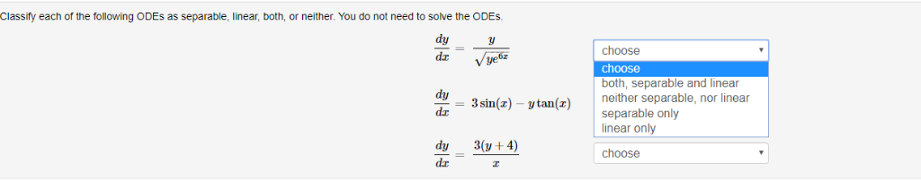 Solved Classify each of the following ODEs as separable, | Chegg.com