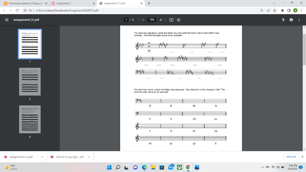 C Precalculus question | Chegg.com X Assignment 3 X | Chegg.com