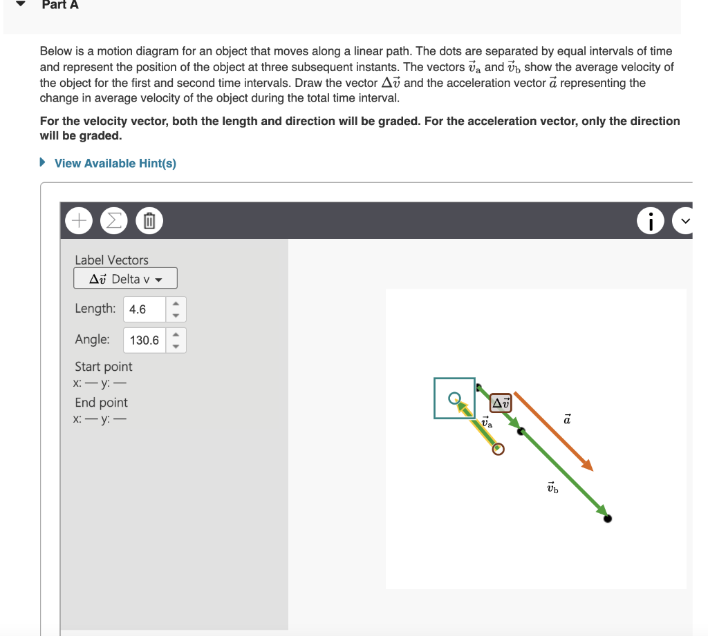 Solved Below is a motion diagram for an object that moves | Chegg.com