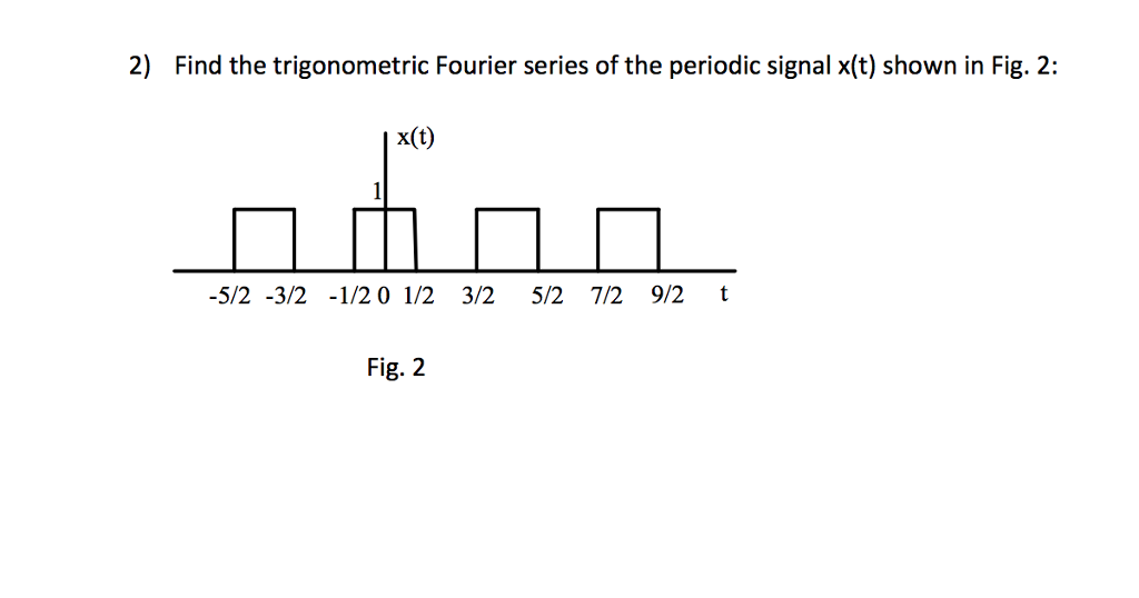 Solved 2) Find the trigonometric Fourier series of the | Chegg.com