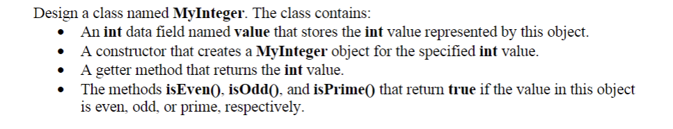 Solved Design A Class Named Myinteger The Class Contains 