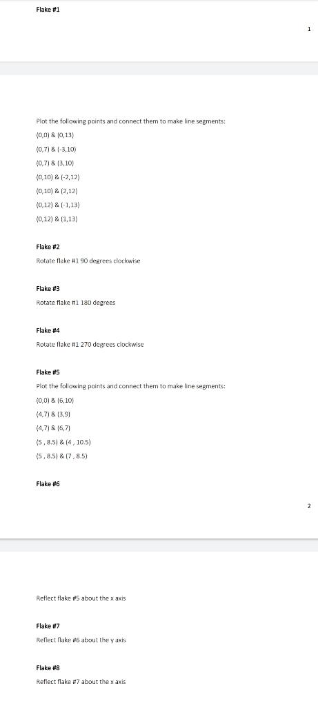 Grade 10 Geometry Project SNOWFLAKE | Chegg.com