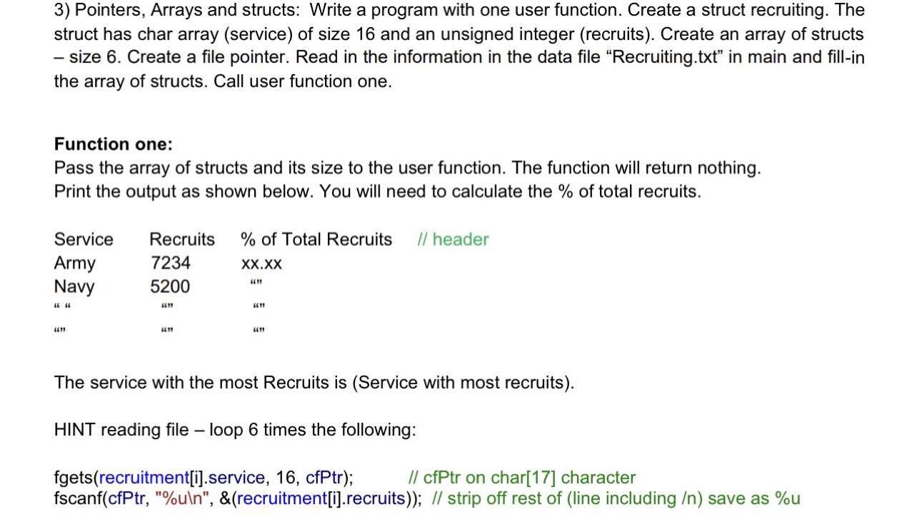 Solved How do you code this in regular C programming (Visual | Chegg.com