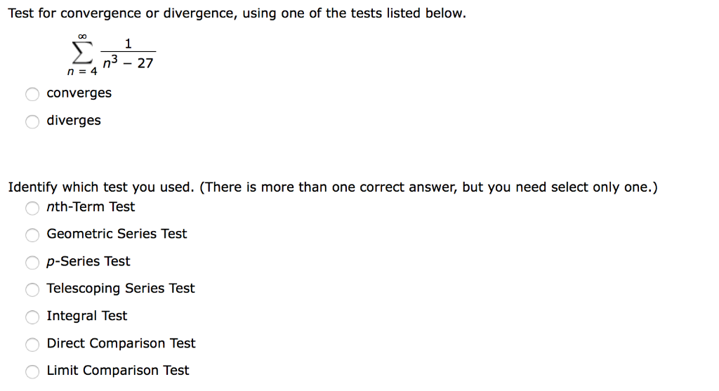 Solved Use the Direct Comparison Test to determine the | Chegg.com