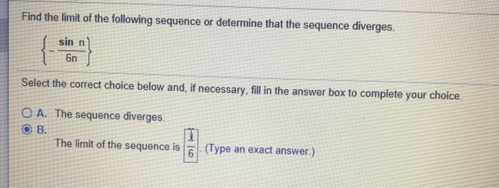 Solved Find the limit of the following sequence or determine | Chegg.com
