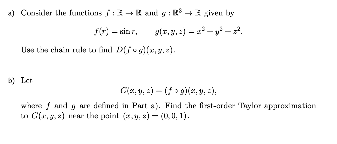 Solved a) Consider the functions \\( f: \\mathbb{R} | Chegg.com