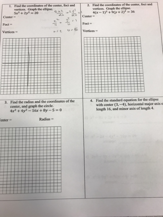 Solved Find the coordinates of the center, foci and | Chegg.com