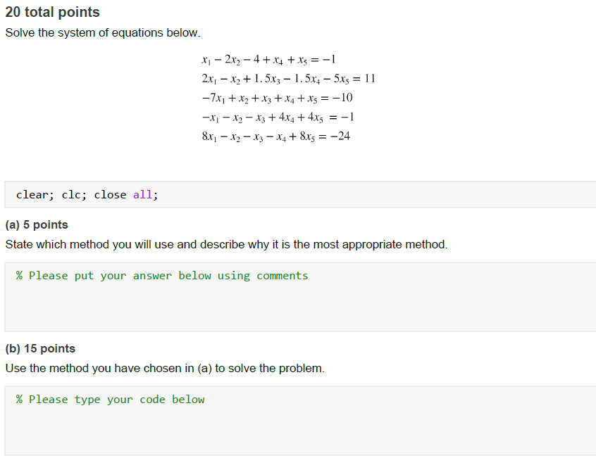 Solved ONLY MATLAB CODE IS REQUIRED Please help me. I know | Chegg.com