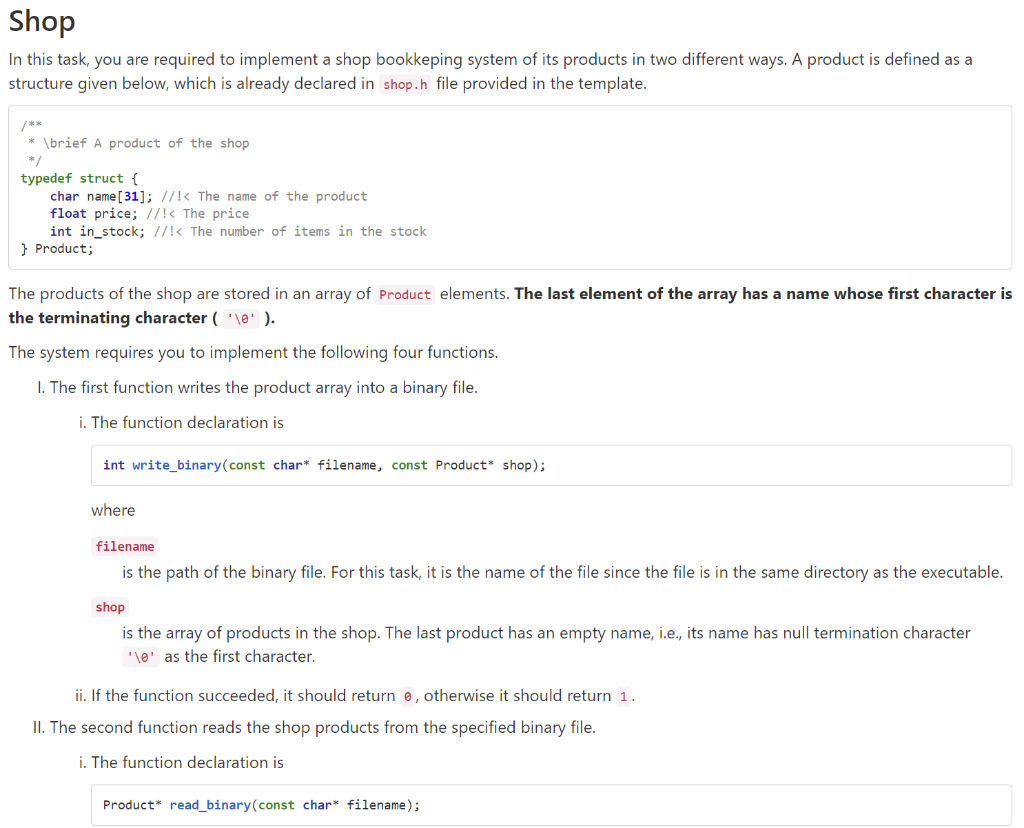 Solved Shop In this task, you are required to implement a | Chegg.com