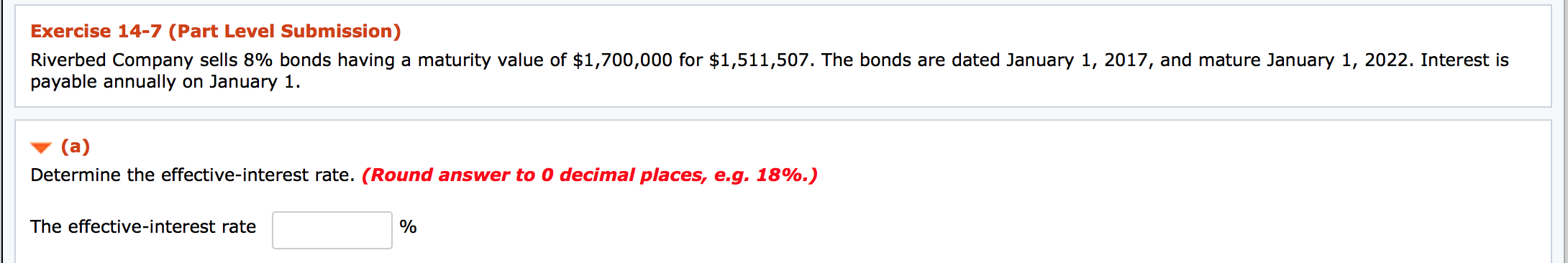 Solved Exercise 14-7 (Part Level Submission) Riverbed | Chegg.com