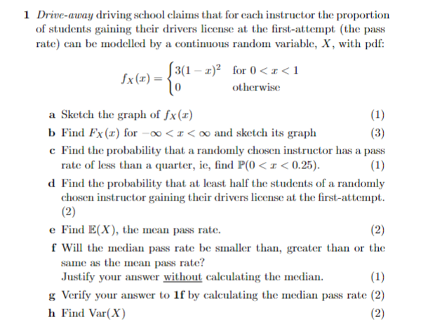 Solved 1 Drive-away driving school claims that for each | Chegg.com