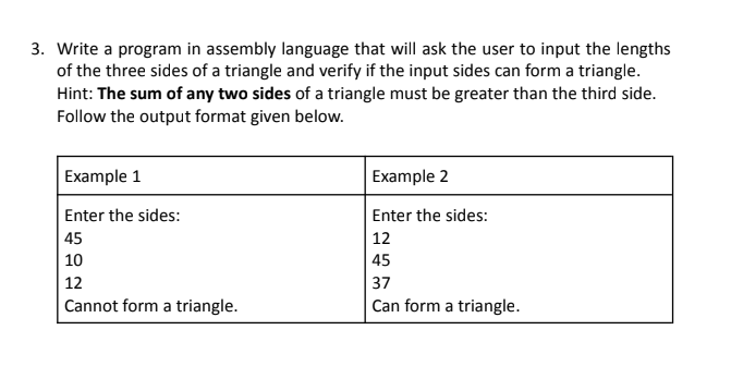 Solved 3 Write A Program In Assembly Language That Will Ask Chegg
