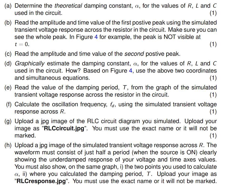 Simulate the circuit (use R, L, C and Rs values given | Chegg.com