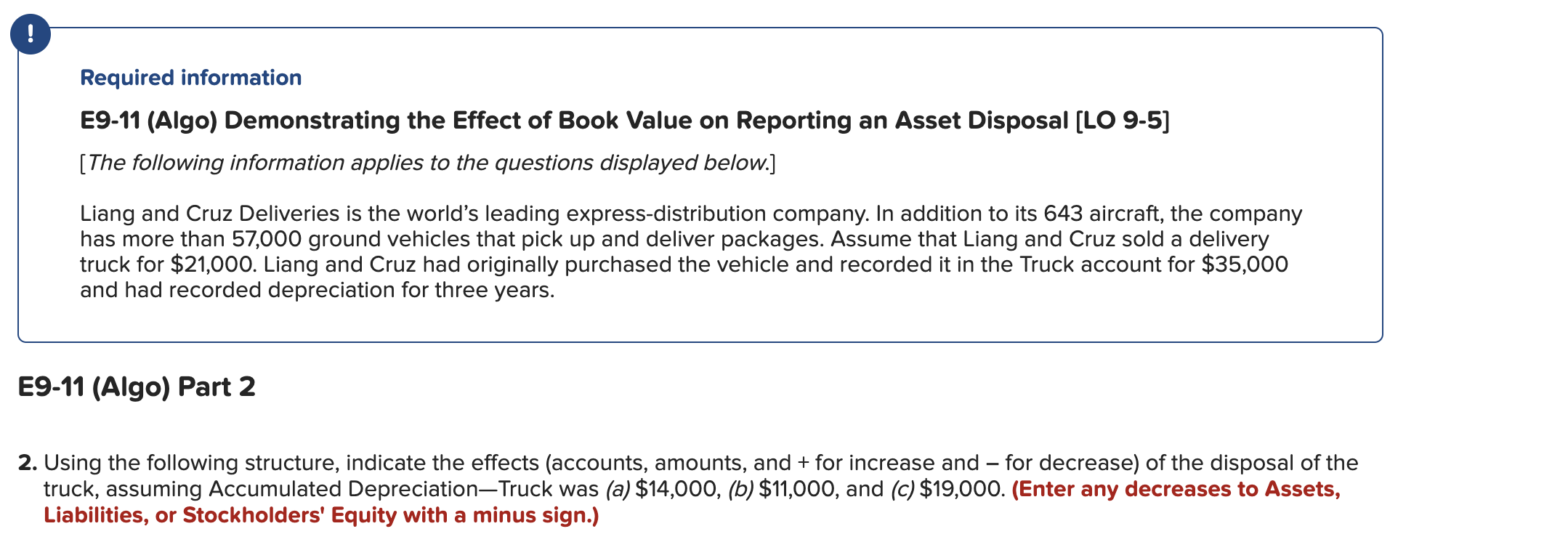 Solved Required information E9-11 (Algo) Demonstrating the | Chegg.com