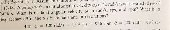 Solved A pulley with an initial angular velocity omega_0 of | Chegg.com