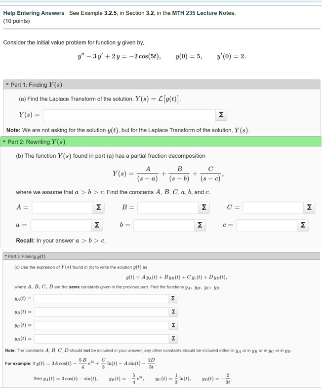 Solved Help Entering Answers See Example 3.2.5, in Section | Chegg.com
