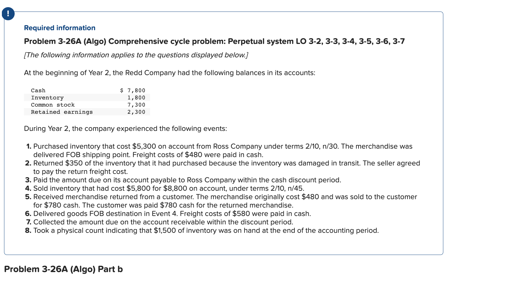Solved Required information Problem 3-26A (Algo) | Chegg.com Solved Required information Problem 3-26A (Algo) | Chegg.com