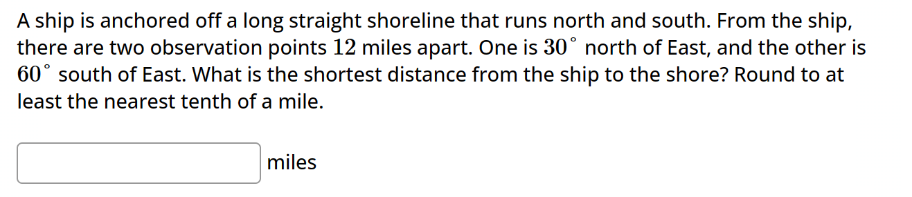 Solved A ship is anchored off a long straight shoreline that | Chegg.com