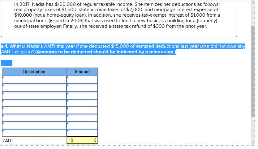 Solved In 2017, Nadia has $100,000 of regular taxable | Chegg.com