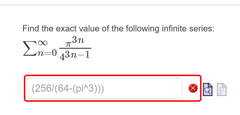 Solved Find the exact value of the following infinite | Chegg.com