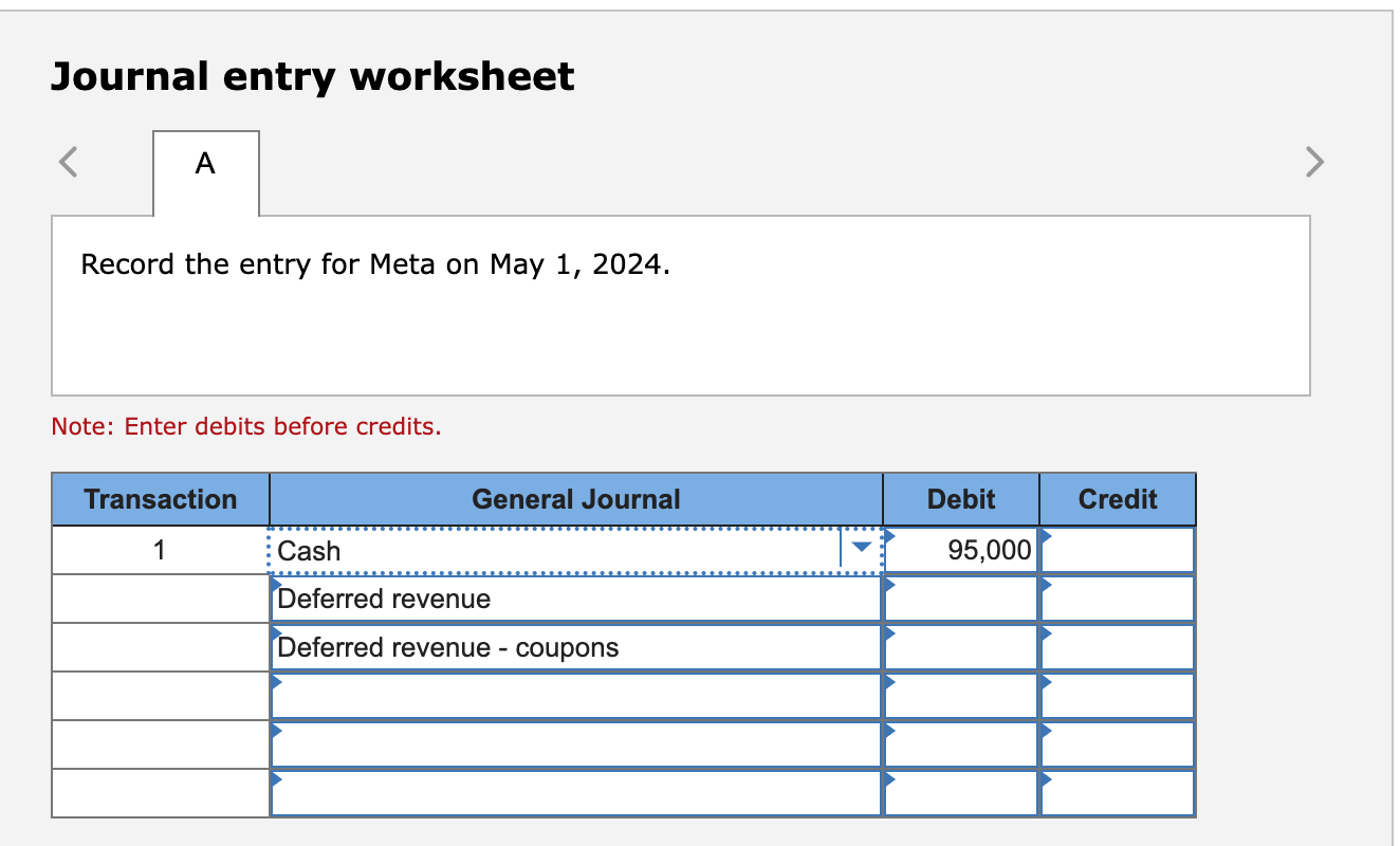 Solved What do I credit the two Def. Rev. accounts? And by | Chegg.com