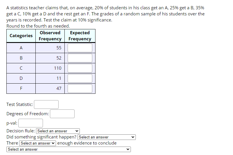 Solved 1. Decision Rule : Fail to reject/Accept Null/ Reject | Chegg.com