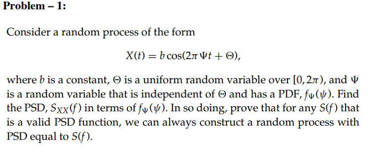 Solved Consider a random process of the form | Chegg.com