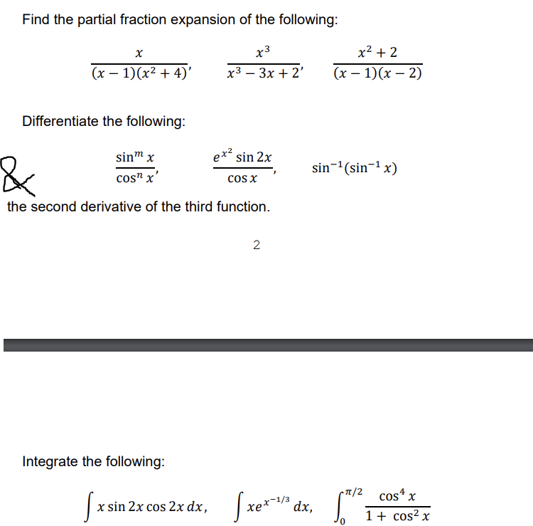 Solved Find the partial fraction expansion of the following: | Chegg.com