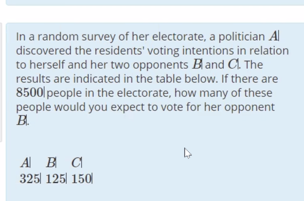 Solved In a random survey of her electorate, a politician A | Chegg.com