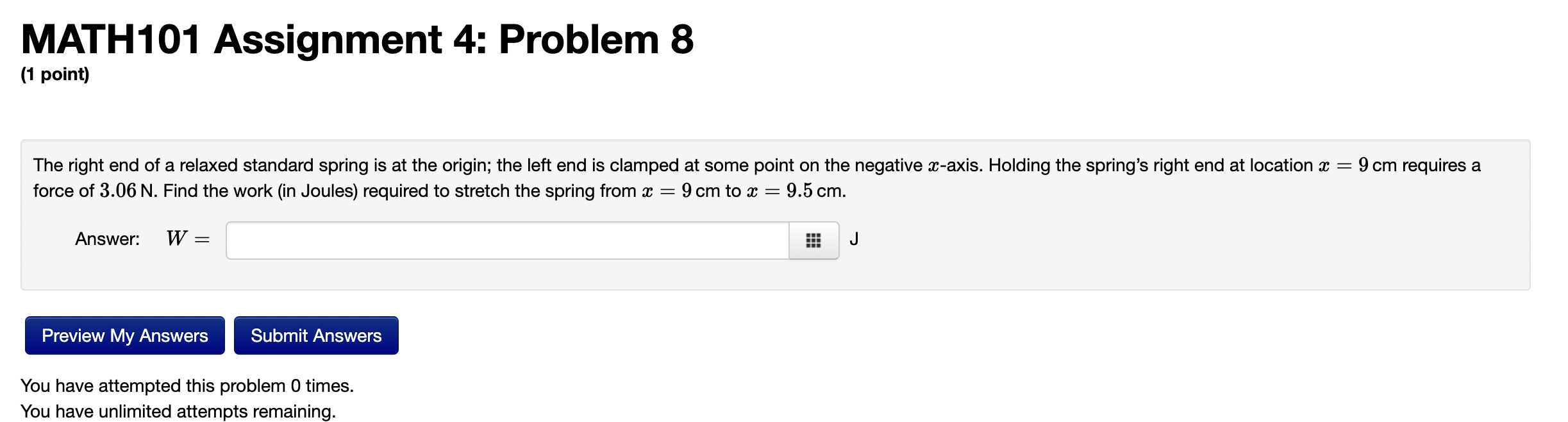 Solved MATH101 Assignment 4: Problem 8 (1 point) The right | Chegg.com