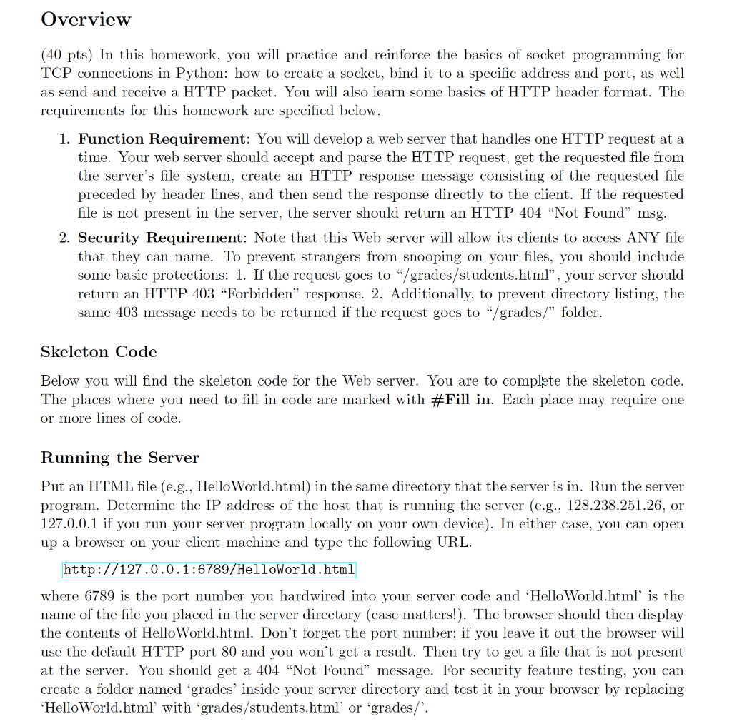 Solved Overview (40 pts) In this homework, you will practice | Chegg.com