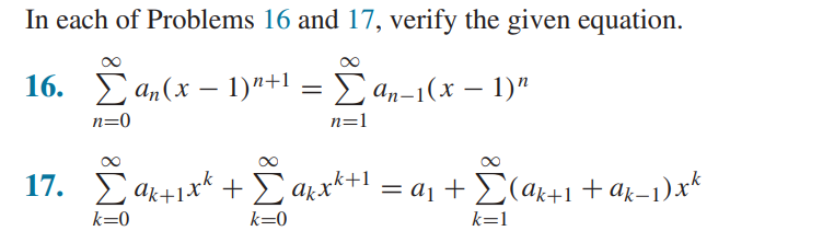 Solved In each of Problems 16 and 17 , verify the given | Chegg.com